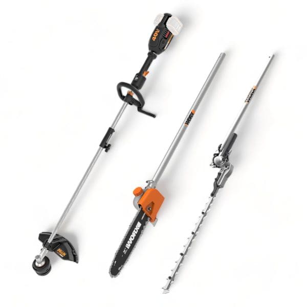 משולב 40v כולל חרמש+דיסק, מגזמת גובה מתכווננת, מסור שרשרת גובה 2 סוללות ...